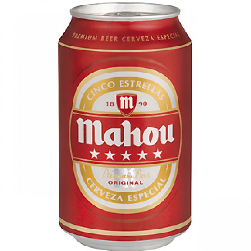 MAHOU 5 ESTRELLAS cerveza rubia lata 33 cl