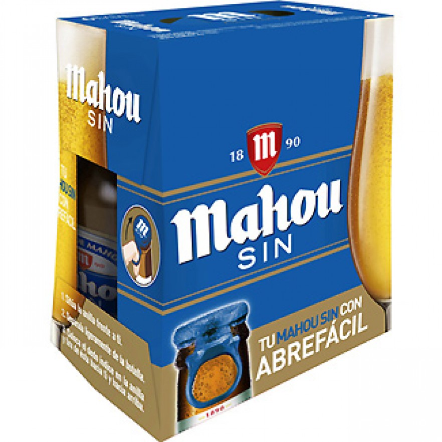 MAHOU SIN cerveza sin alcohol pack 6 botellas 25 cl