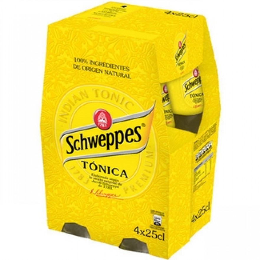 SCHWEPPES tonica pack 4 botella 20 cl
