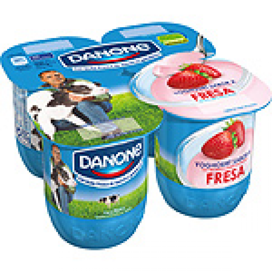 DANONE yogur sabor fresa pack 4 unidades