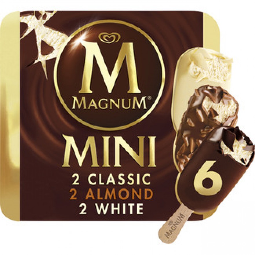 FRIGO MAGNUM mini clasico almendras y blanco estuche 6 unidades