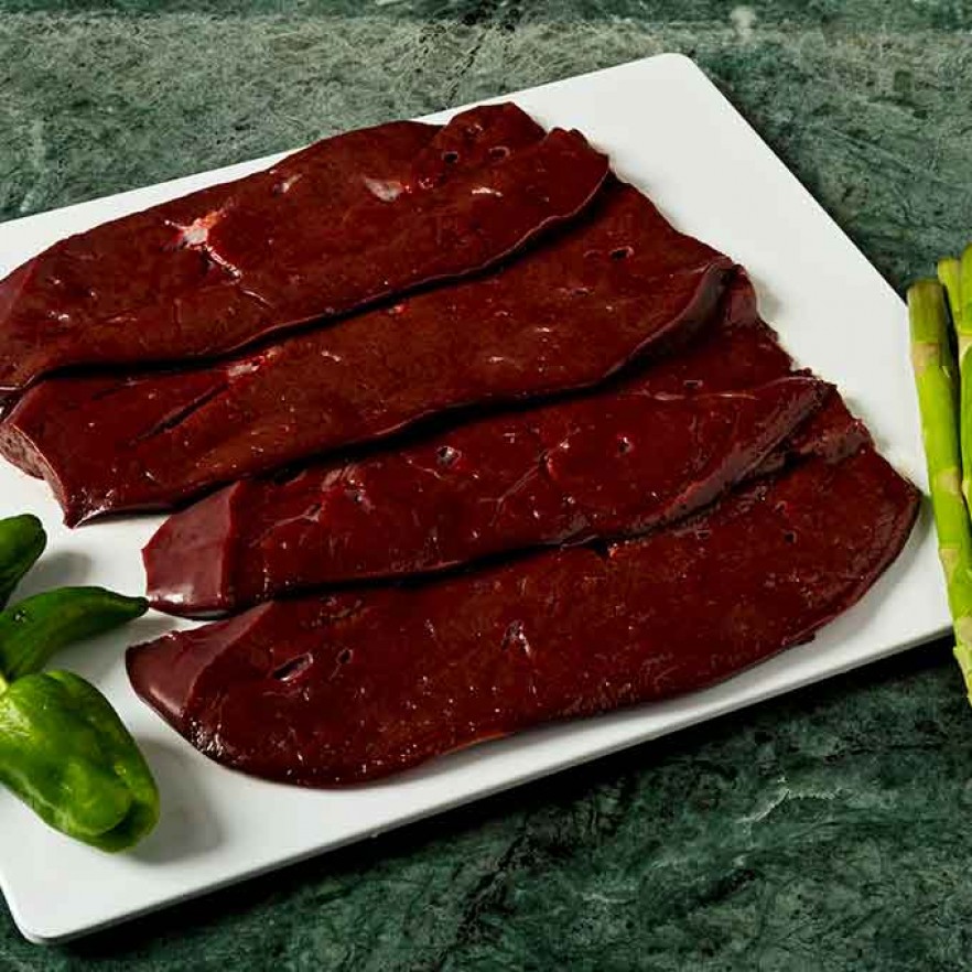 Filetes de higado de Ternera peso aproximado bandeja 500 grs