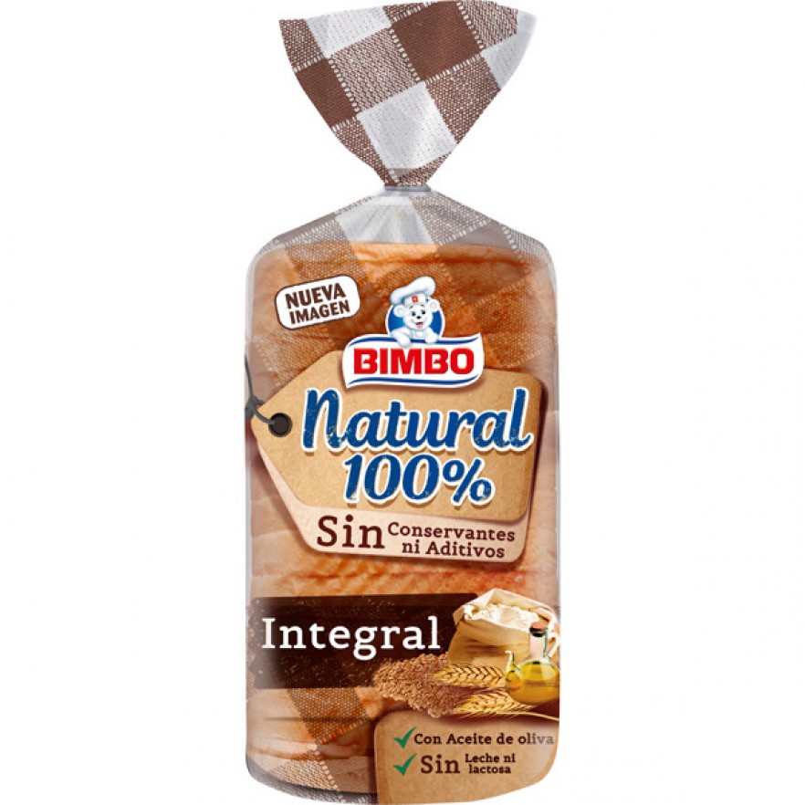 BIMBO pan de molde integral 100 % 450 grs
